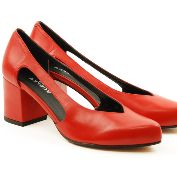 Audley | Shoes | Audley Red Cut Out Pumps | Poshmark